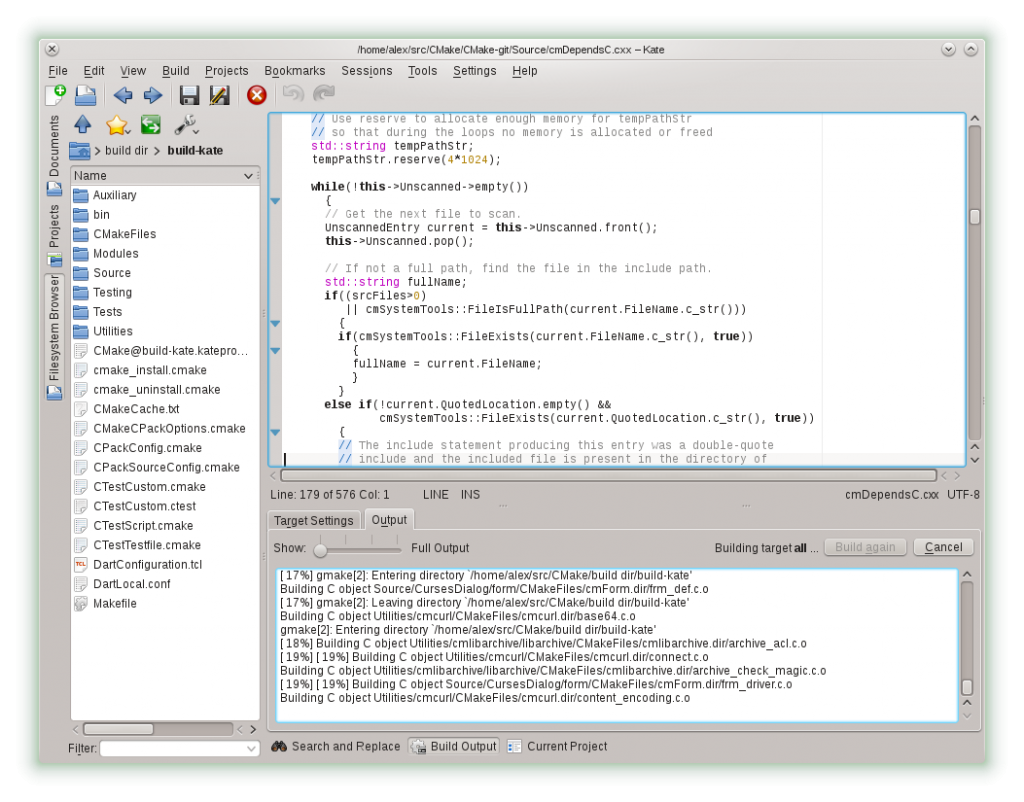 Coming in 4.13: Improvements in the build plugin - Kate