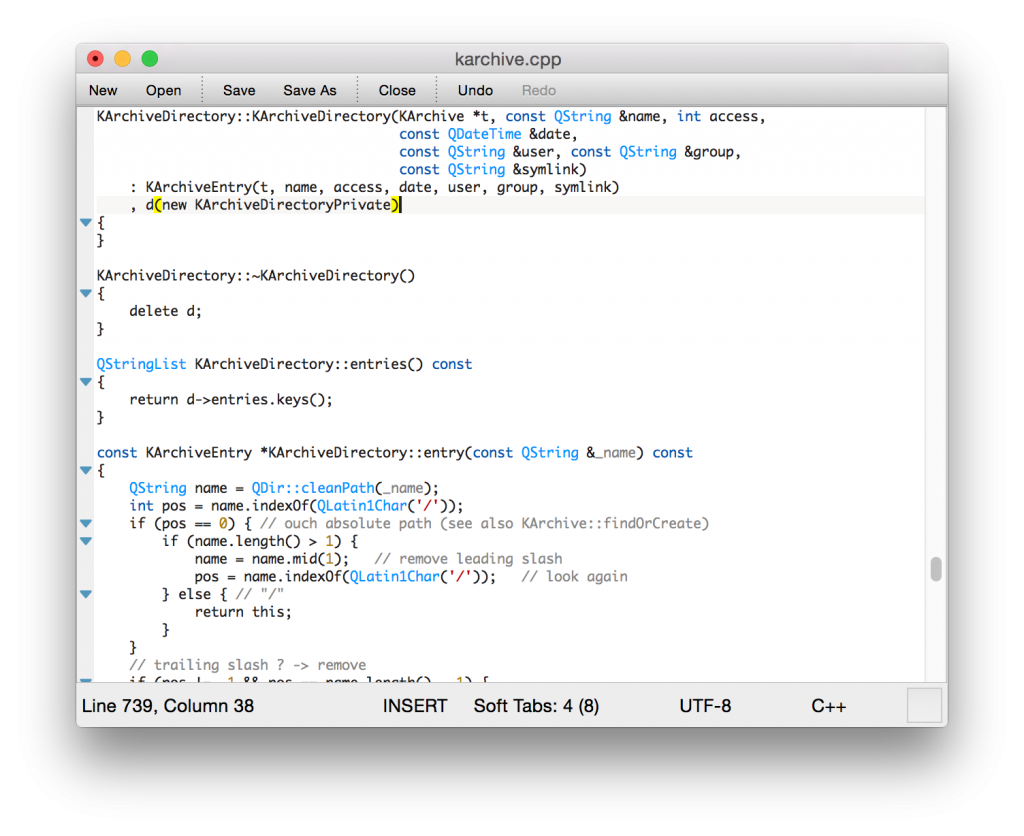 KWrite on Mac – Application Bundle - Kate