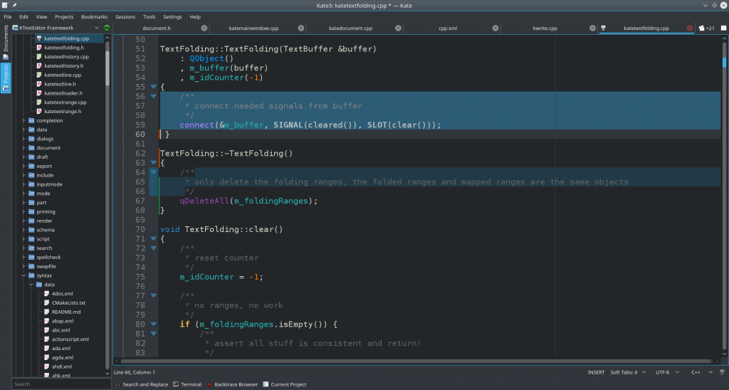 Breeze Dark Color Scheme - Kate